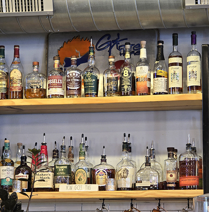 The bar's impressive whiskey collection suggests they take their liquid courage as seriously as their culinary creations.