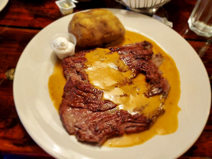 Who needs a steakhouse when you can have this? A perfectly cooked steak crowned with melting butter, in a sauce that demands to be sopped up.