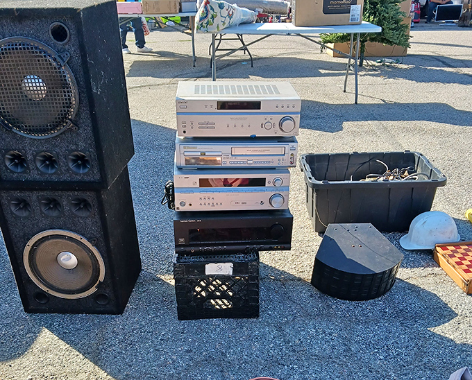An audio time machine – from vinyl-era speakers to digital components, all waiting for their encore performance in someone's living room.