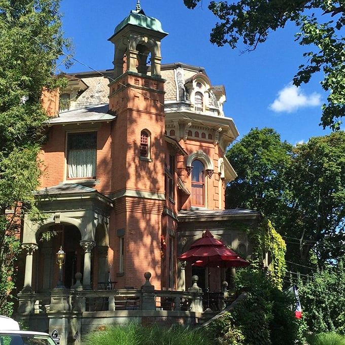 This Victorian architectural confection looks like it should come with its own period drama series and afternoon tea service on that inviting front porch.