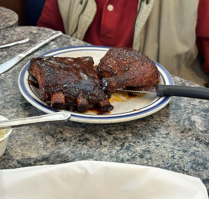 BBQ that doesn't need fancy presentation&mdash;just a plate and your undivided attention. Napkins required, bibs optional but recommended.