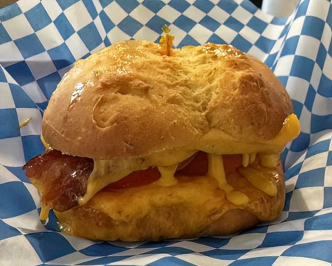 Breakfast sandwiches should all aspire to this level of melty, golden perfection. The cheese cascades like a sunrise over the horizon of bacon.