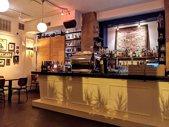 Not just a bar counter&mdash;it's command central for burger operations, where espresso meets milkshakes in a beautiful culinary friendship.