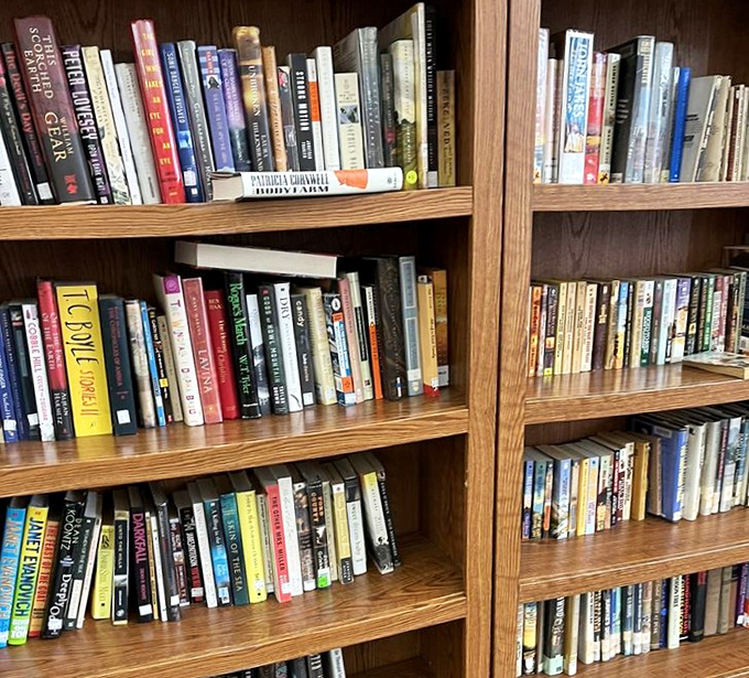 The book section: where literary treasures hide between worn covers, waiting for their next reader to continue the journey.