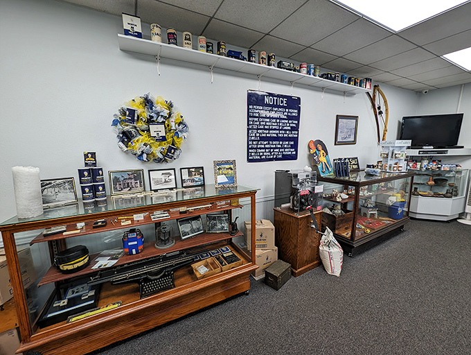 Typewriters, telephones, and treasures from yesteryear showcase how salt mining shaped this small Texas town's unique identity.