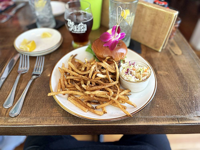A burger that doesn't need a paragraph of adjectives on the menu. Those hand-cut fries are the supporting actors who steal the scene.