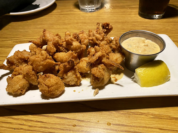Calamari that's crispy where it should be crispy, tender where it should be tender &ndash; a textural masterpiece with a squeeze of sunshine.