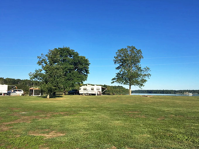 Lakeside camping with a view &ndash; where the morning alarm is birdsong and the evening entertainment is an unrivaled sunset.