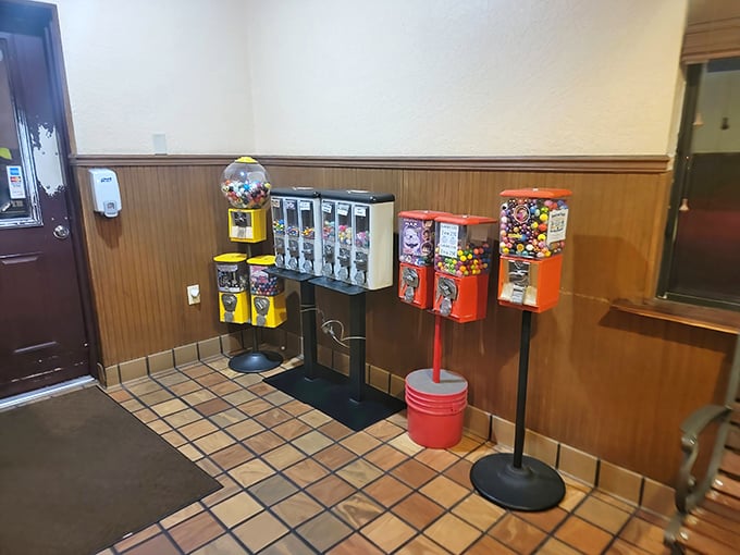 Every great barbecue joint needs a touch of nostalgia. These vintage candy machines stand ready to satisfy your sweet tooth after all that savory.