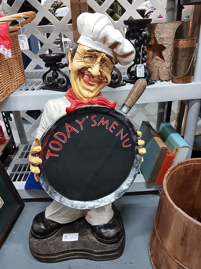"Today's Menu" indeed &ndash; this chef figurine has seen more kitchen trends come and go than a Food Network executive.