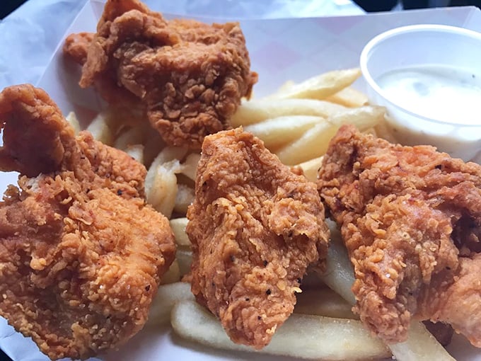 Chicken tenders and fries&mdash;proof that sometimes the "kid's meal" is secretly what every adult wants to order too.