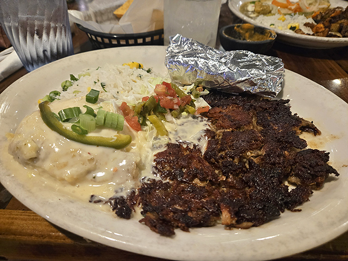 Chilaquiles that strike the perfect balance between crisp and tender, like the culinary equivalent of finding the perfect mattress.