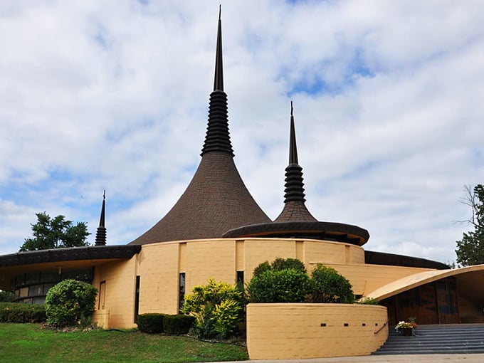 Architecture that makes you stop and stare. These distinctive spires of St. Mary's create a skyline moment you wouldn't expect in small-town Michigan.