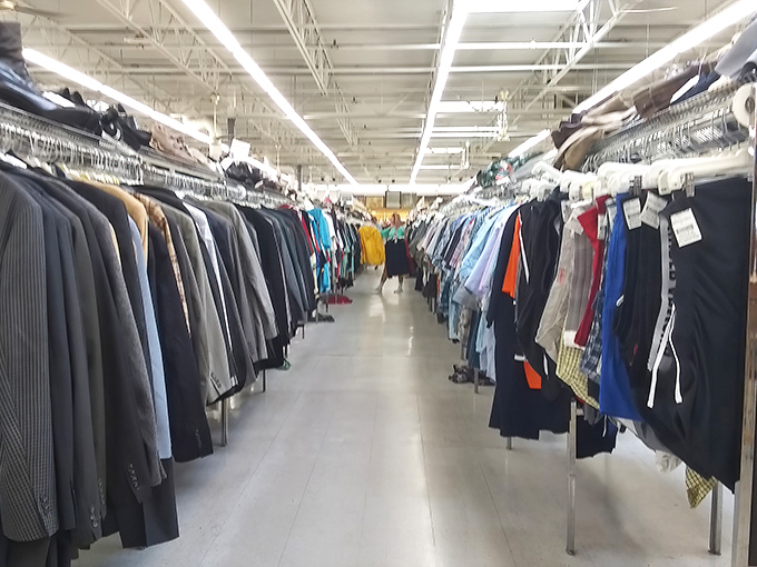 The men's section&mdash;a corridor of possibilities where yesterday's fashion statements await their triumphant return to relevance.