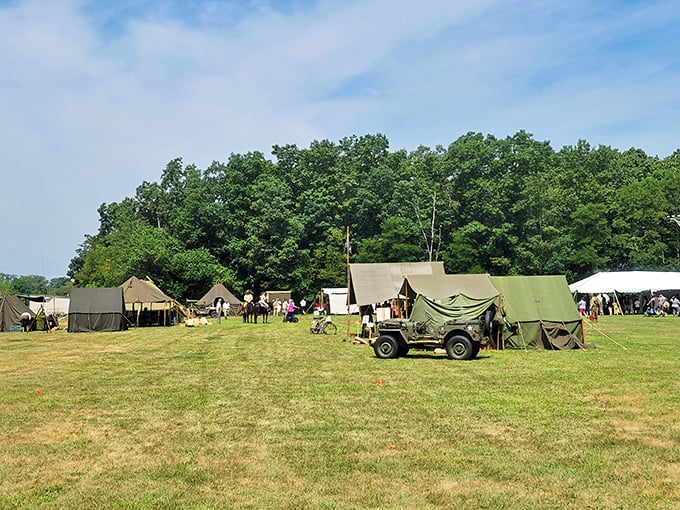 History comes alive at Berwick's reenactment grounds, where enthusiasts trade smartphones for canteens and modern stress for historical perspective.
