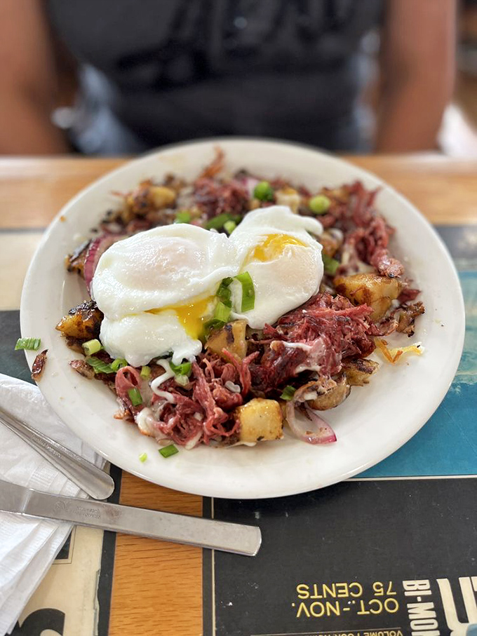 This Corned Beef Hash isn't hiding from anyone&mdash;it proudly displays its hearty chunks of meat and perfectly poached eggs like medals of honor.
