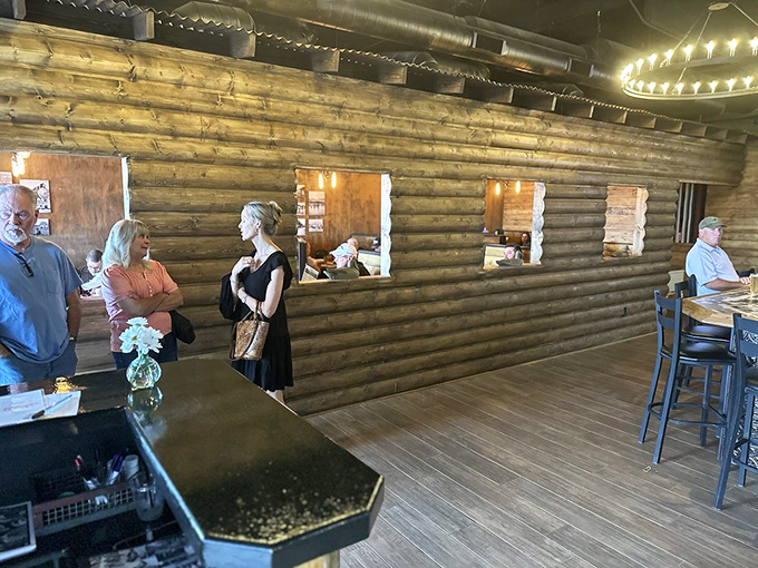 The log cabin walls aren't just decor&mdash;they're practically a time machine to when meals were events and conversations weren't interrupted by notifications.