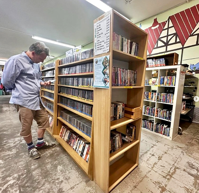 The DVD section&mdash;a nostalgic reminder of life before streaming. Find forgotten favorites and build your apocalypse entertainment bunker, one disc at a time.