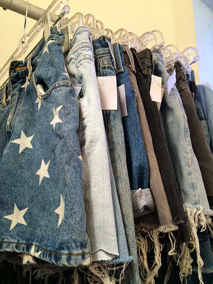 Denim history on hangers. That star-spangled pair isn't just pants&mdash;it's America's fashion legacy waiting for its next chapter.