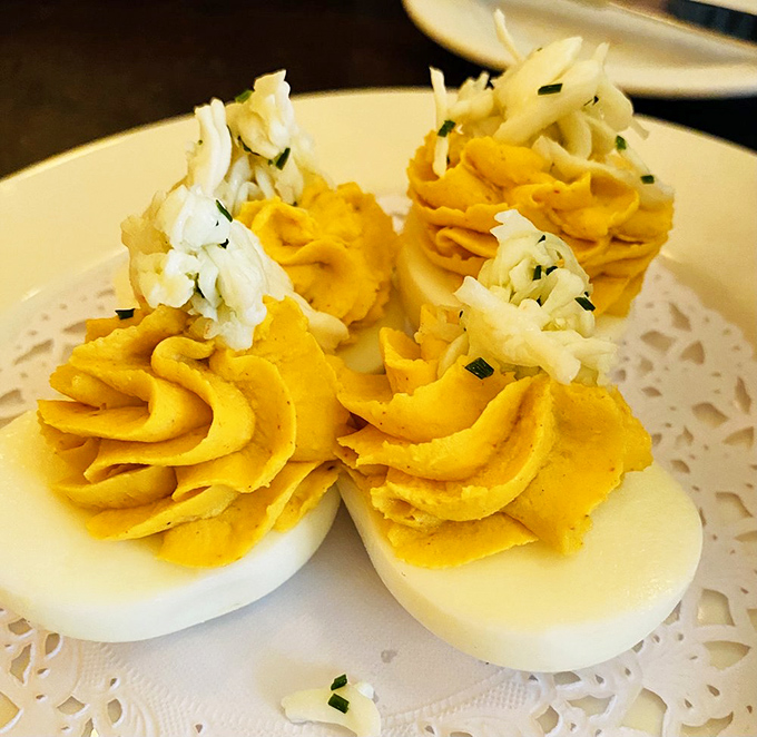 Deviled eggs dressed for a night at the opera &ndash; fancy enough to make your grandmother's recipe blush with admiration.