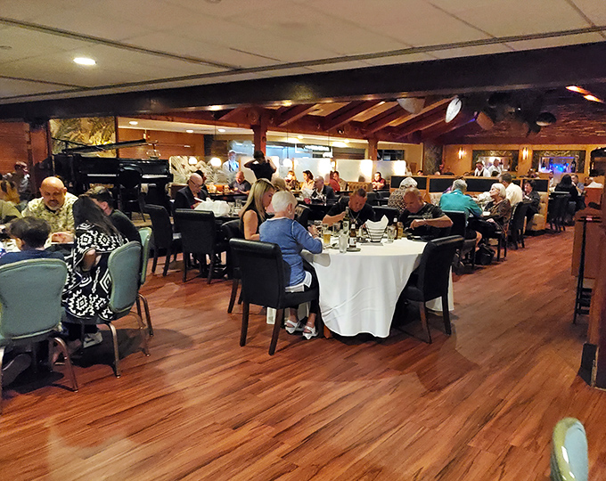 The dining room buzzes with the comfortable energy of people who know they've made the right decision for dinner tonight.