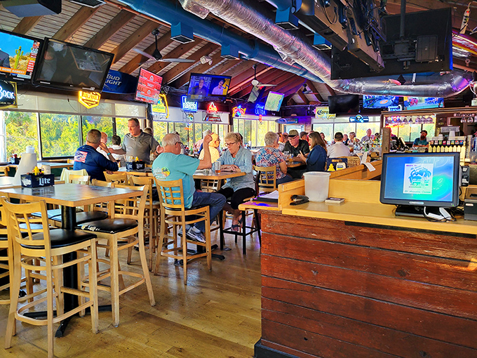 The bar area buzzes with the energy of people who've discovered something good and aren't in a hurry to share the secret with too many others.