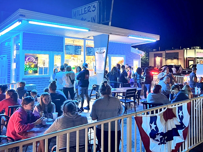 When the sun goes down, Miller's lights up with families and friends creating memories one cone at a time.