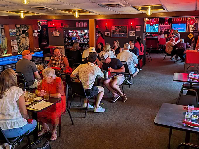 The dining room hums with the beautiful symphony of clinking glasses, hearty laughter, and the occasional "You gotta try this!" from neighboring tables. 
