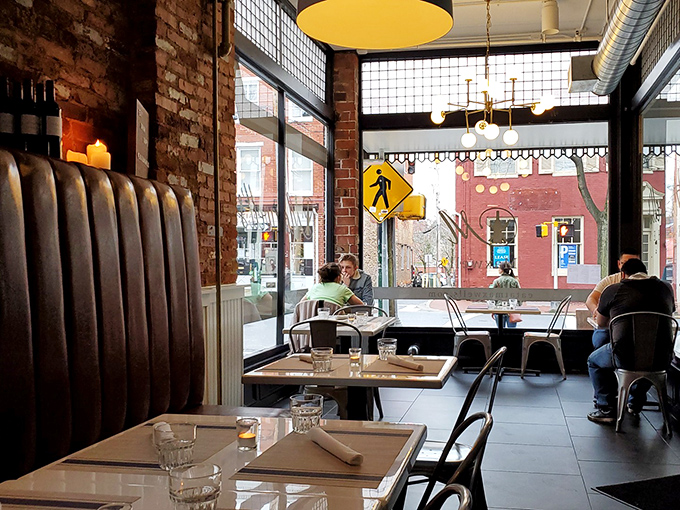 Window seats at Maxwell's offer prime people-watching with your prime beef. Frederick's historic streets become dinner theater with every bite.