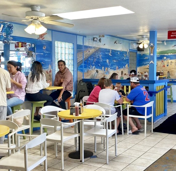 The dining area buzzes with the energy of happy eaters. Strangers become friends over shared bread bowl experiences and the universal language of "mmmmm."