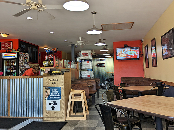 The dining area feels like the living room of that cool relative who always has the best snacks and never judges your second helping.