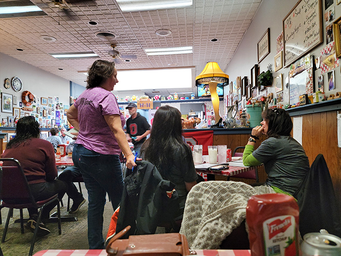 The diner in full swing&mdash;where conversations flow as freely as the coffee, and the leg lamp in the corner reminds you you're definitely in Ohio.