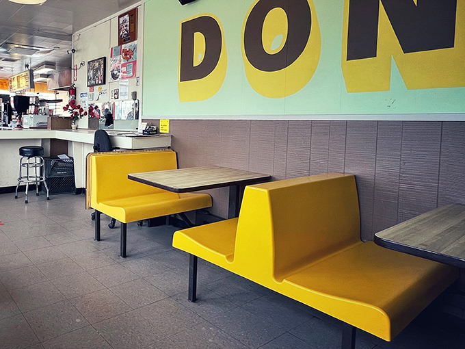 Cozy booths invite lingering conversations over donuts that deserve your undivided attention and appreciation.