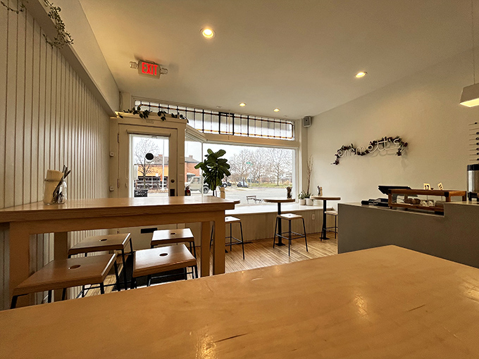 Scandinavian-inspired minimalism meets Midwestern hospitality in a dining space that invites you to linger over that second coffee.