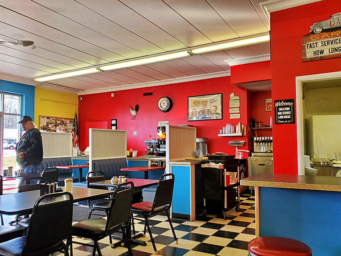 The dining room's cheerful color scheme isn't just decorative&mdash;it's strategic psychological warfare against morning grumpiness.