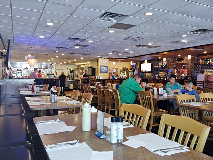 The dining room buzzes with that perfect mix of vacation energy and hometown comfort—where seafood dreams come true one table at a time.