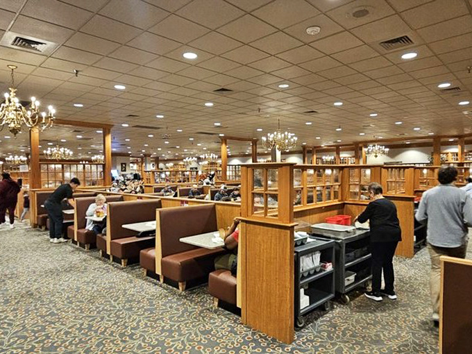 The dining room where diet plans go to die happy deaths. Notice how everyone's smiling? That's the universal language of "worth every calorie." 