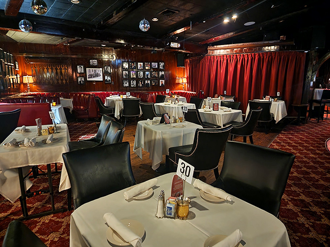 White tablecloths, intimate lighting, and enough space between tables to keep your dinner conversation from becoming someone else's entertainment.