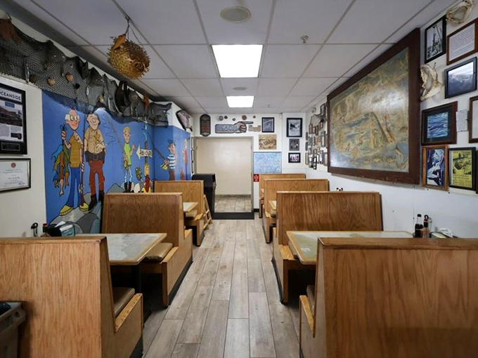 Wooden booths worn smooth by decades of happy diners. If these seats could talk, they'd tell tales of first dates and family traditions.