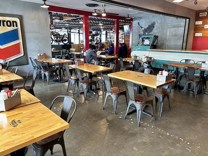 Industrial-chic meets barbecue joint in a space where every wooden table has probably witnessed countless "this is the best I've ever had" declarations.