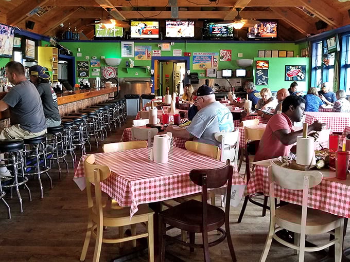 The dining room buzzes with the symphony of crab mallets, laughter, and the occasional "wow" from first-timers experiencing Maryland seafood heaven.