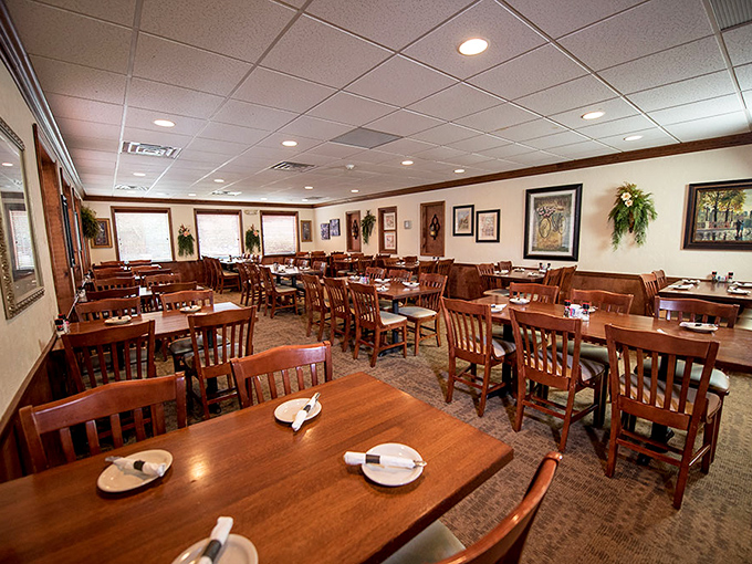 The dining room strikes that perfect balance&mdash;elegant enough for anniversary dinners but comfortable enough that nobody's shushing the kids.