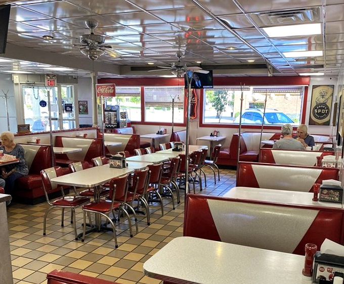 The dining area isn't designed by celebrity decorators&mdash;it's perfected by generations of elbows, conversations, and coffee refills that give it the patina of authenticity.