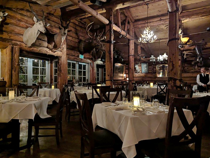 Rustic elegance meets mountain lodge charm in a dining room that feels like home's sophisticated cousin. 