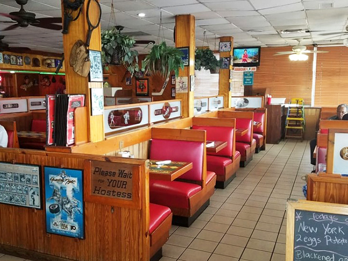The dining area feels like a time capsule of American comfort&mdash;where every red booth has hosted countless conversations and food epiphanies.