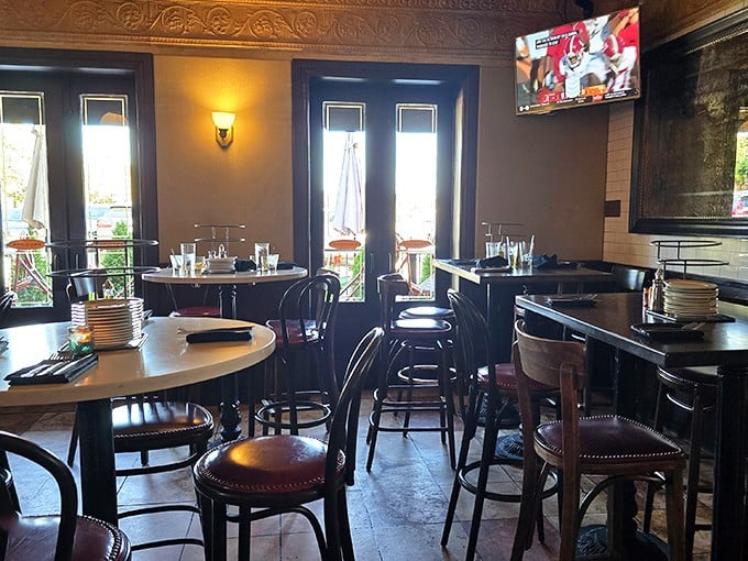 The dining area strikes that perfect balance between "special occasion" and "Tuesday night when cooking feels impossible."