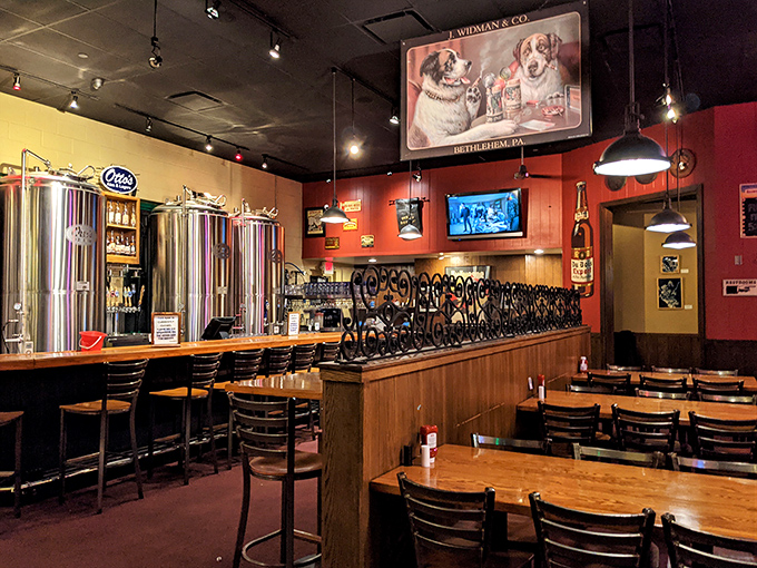 The dining area welcomes you like your favorite uncle's rec room, minus the awkward conversations.