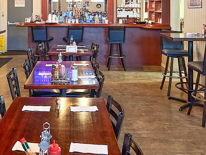 The dining area strikes that perfect balance between "been here forever" and "clean enough to eat off the floor" &ndash; the hallmark of a great diner.