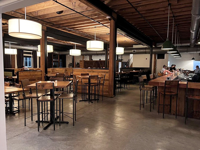 Where wooden beams meet culinary dreams. The minimalist industrial space lets the food take center stage—and believe me, it deserves the spotlight.