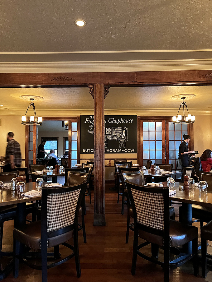The dining room's butcher diagram on the wall isn't just decoration&mdash;it's foreshadowing the delicious education your taste buds are about to receive.